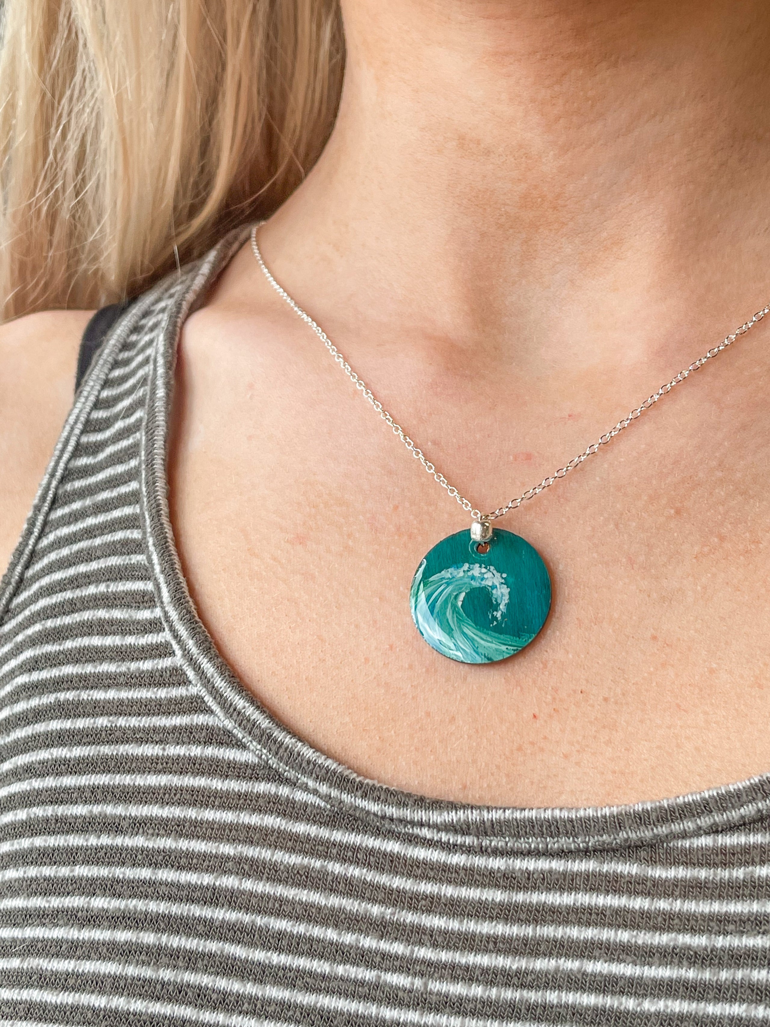 Custom Wave Necklace Hand-painted | Art of Eden
